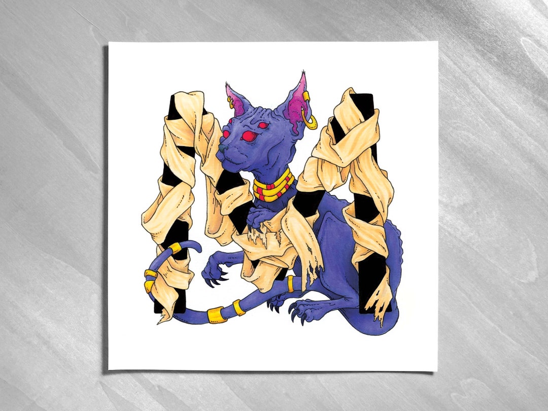 M is for Mummy Print 8x8 Fine Art Print, Horror Spooky Art, Artist ...