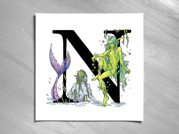 N is for Nymphs Print 8x8 Fine Art Print Horror Spooky Art | Etsy