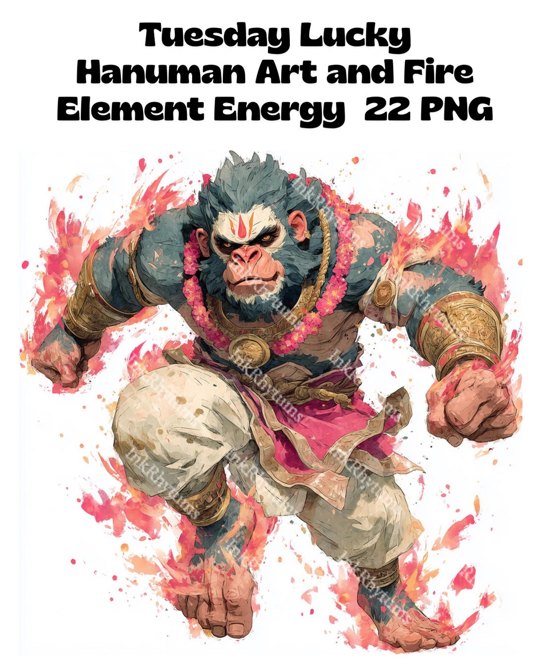 22 PNG Tuesday Lucky Hanuman Art | Fire Element Birth Energy | Digital ...