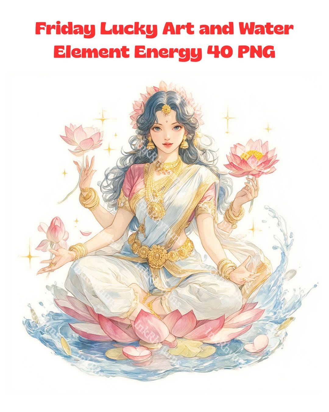 40 PNG Friday Lucky Art | Water Element Energy | Digital Download - Etsy