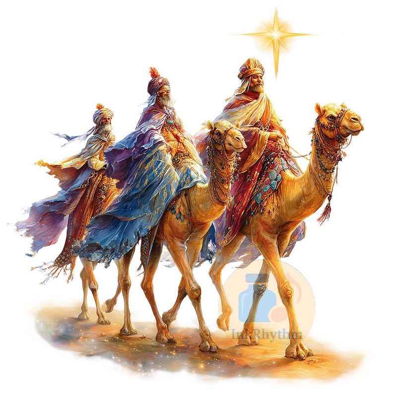 Watercolor Three Wise Men Clipart, Christmas Nativity (digital Download ...