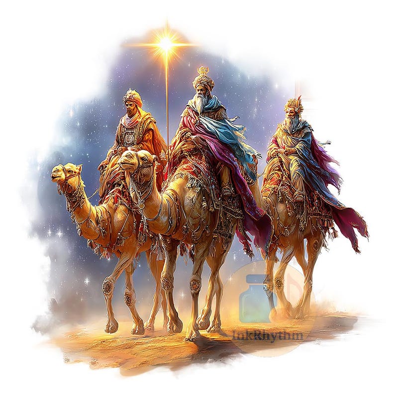 Watercolor Three Wise Men Clipart, Christmas Nativity (digital Download ...