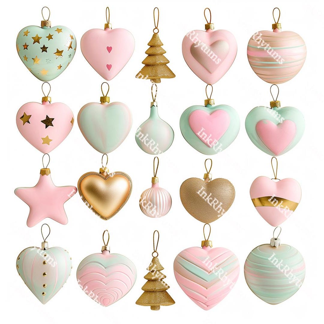 Watercolor Christmas Ornament Clipart Bundle, Whimsical Holiday PNG ...