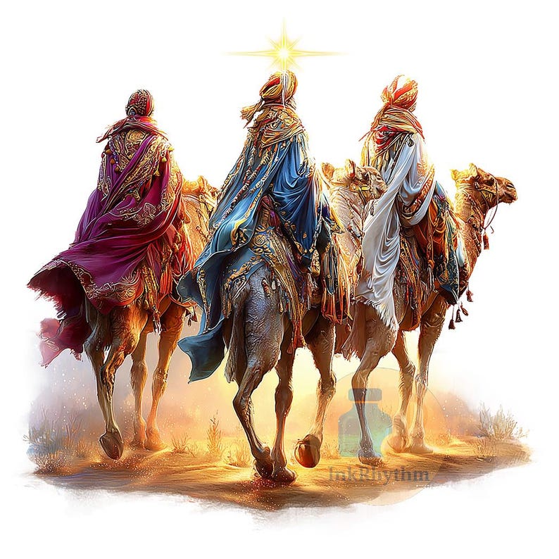 Watercolor Three Wise Men Clipart, Christmas Nativity (digital Download ...