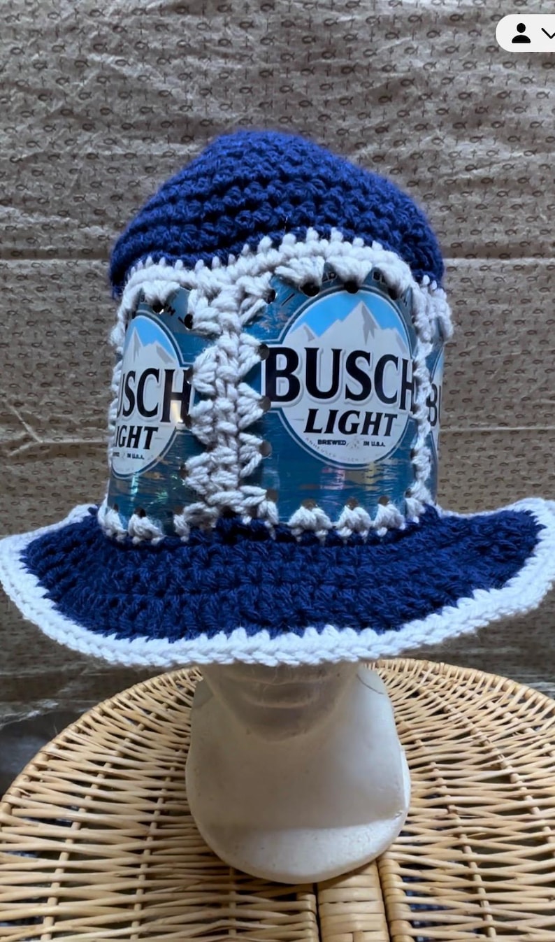 Beer Can Crochet Hat Busch Light - Etsy