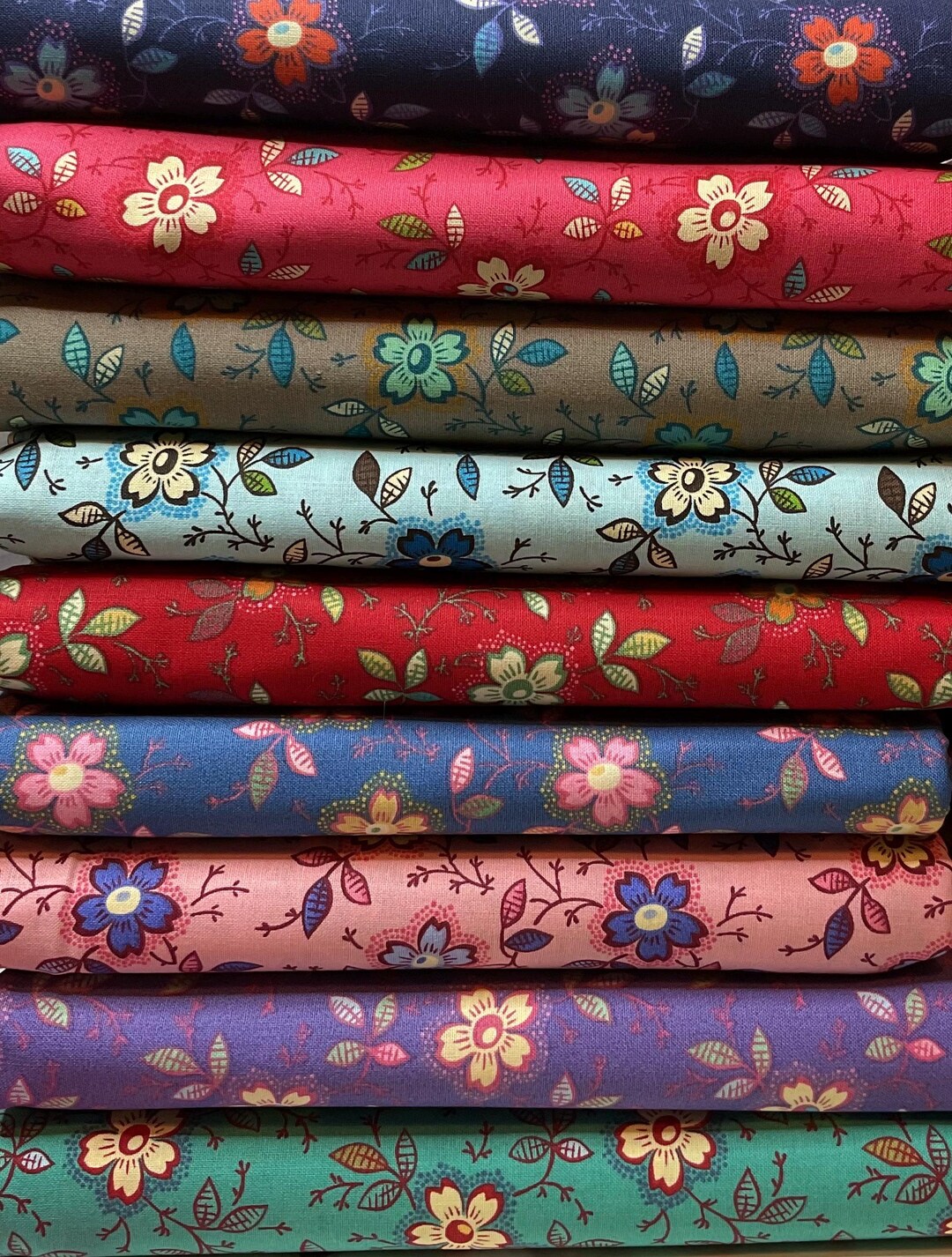 Happy Floral Fabrics Set 1 - Etsy