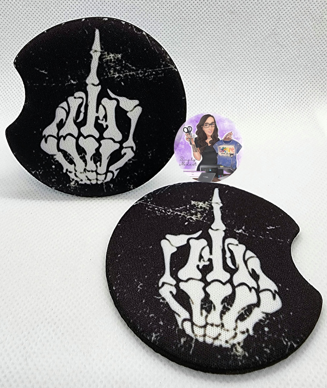 Middle Finger Skeleton Car Coasters, Middle Finger Skeleton, Skeleton ...
