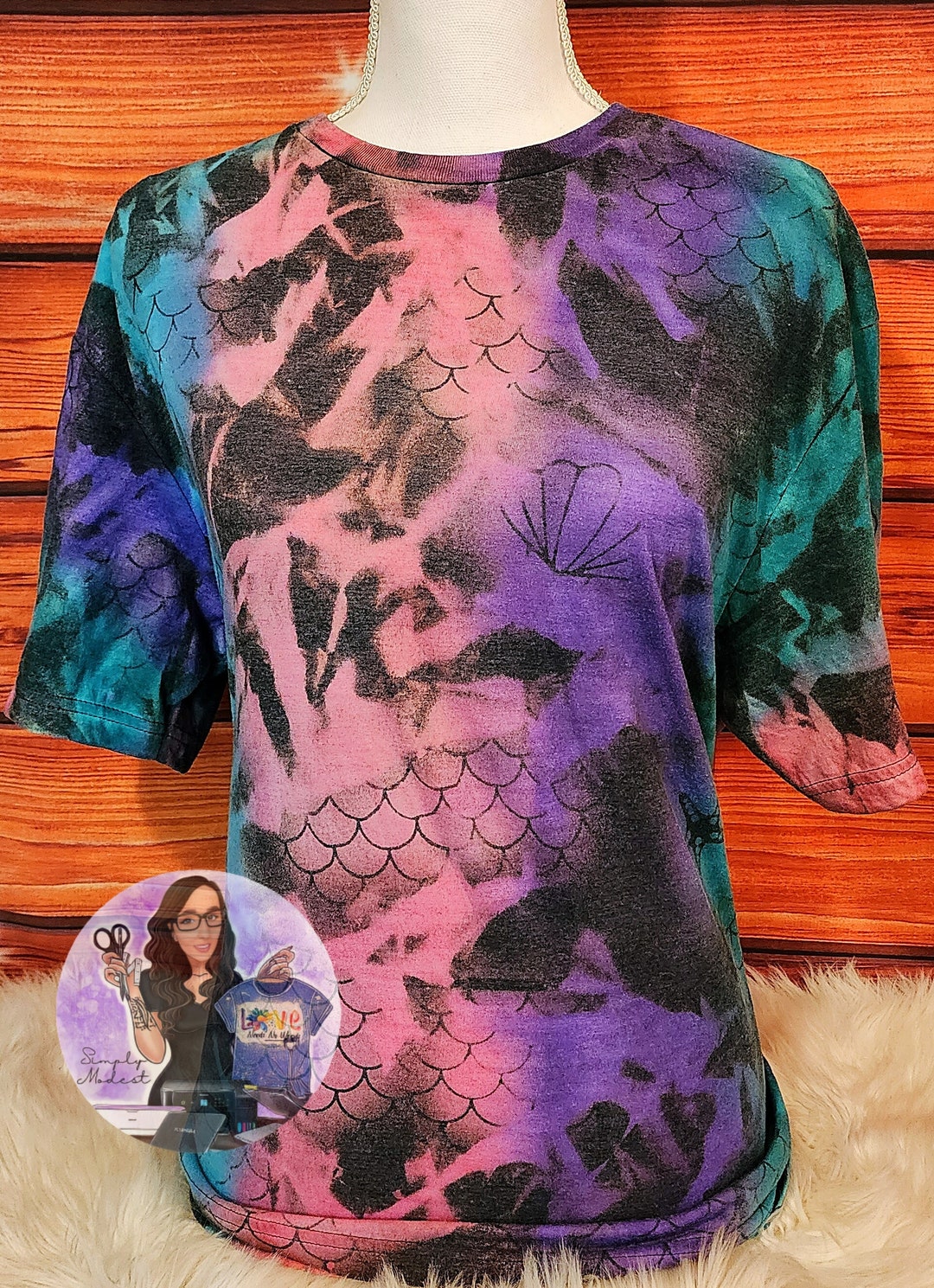 Tie Dye Mermaid Tee, Beachy Vibes Shirt, Summer Tee, Mermaid Scale ...