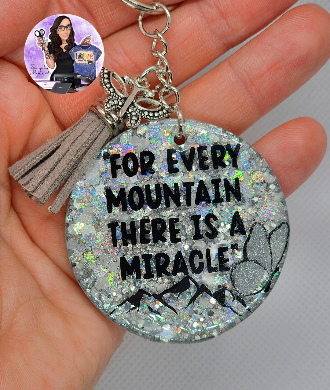 Motivational Keychain, Butterfly Key Ring, Acrylic Keychain ...