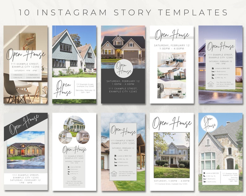 20 Open House Social Media Posts & Stories / Real Estate Canva ...