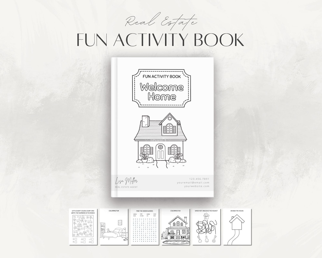 Real Estate Kid’s Activity Book for Open Houses: Printable Coloring ...
