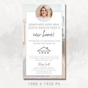 Realtor New Brokerage Announcement: Textable Digital Card (real Estate ...