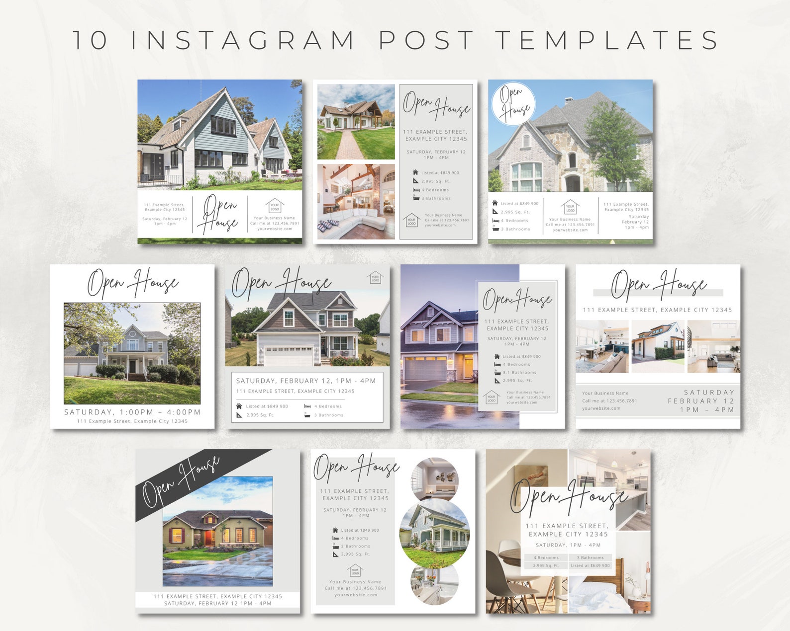 20 Open House Social Media Posts & Stories / Real Estate Canva ...