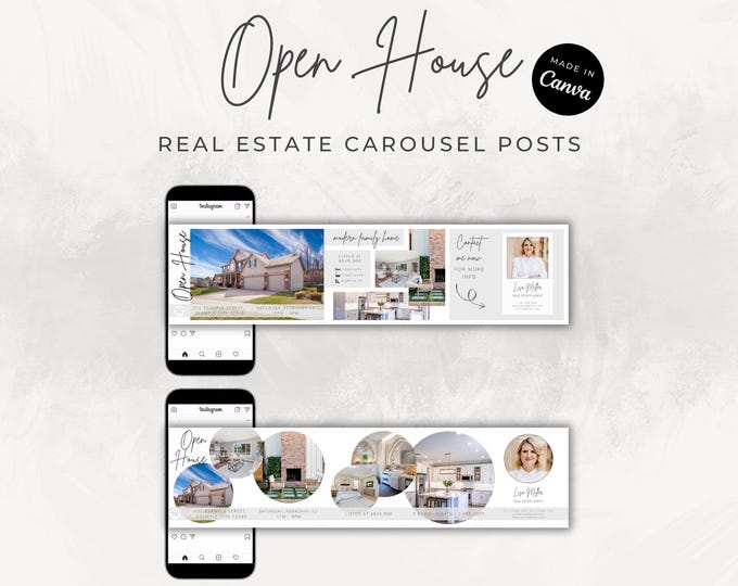 Open House Seamless Instagram Carousel Posts for Realtors (real Estate ...