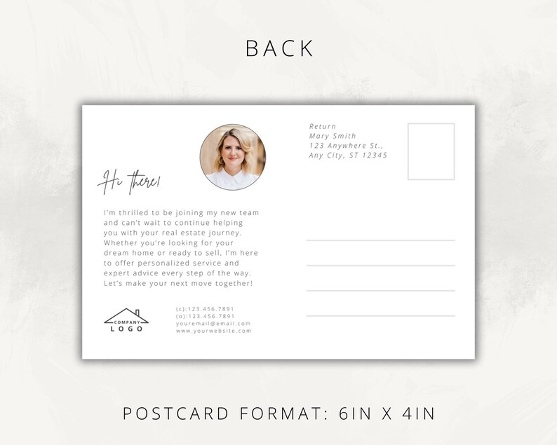 Realtor New Brokerage Announcement Postcard (real Estate Canva Template ...