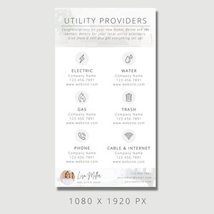Textable Utility Providers List / Canva Real Estate Template - Etsy
