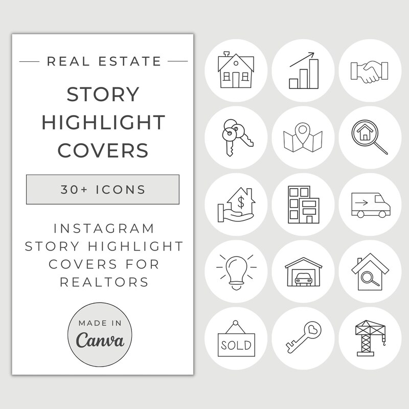Real Estate Highlight Covers - Etsy