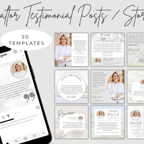 Real Estate Instagram Posts Social Media Agent Testimonial Etsy
