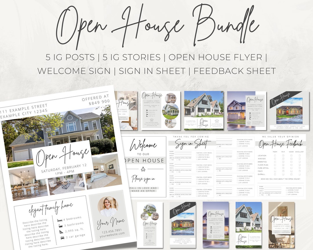 Open House Marketing Bundle / Real Estate Canva Templates / Realtor ...