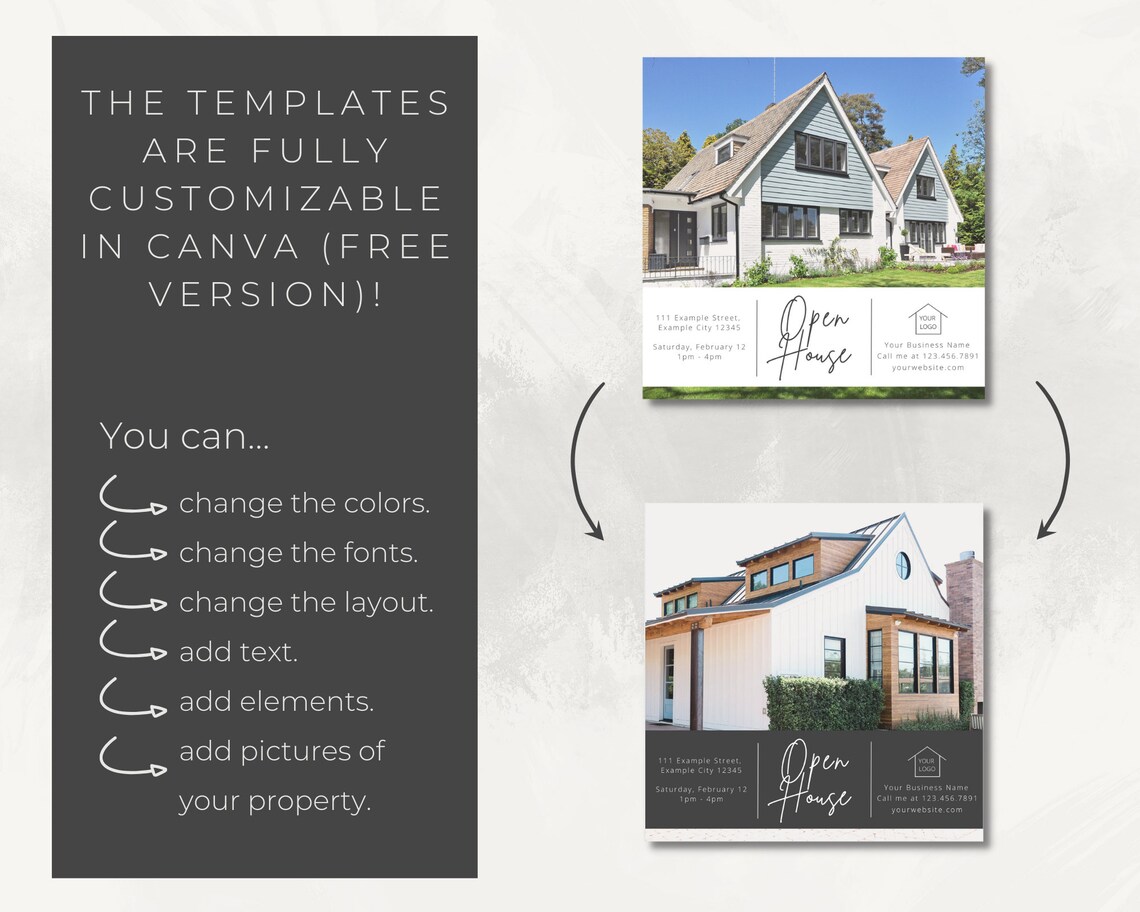 20 Open House Social Media Posts & Stories / Real Estate Canva ...