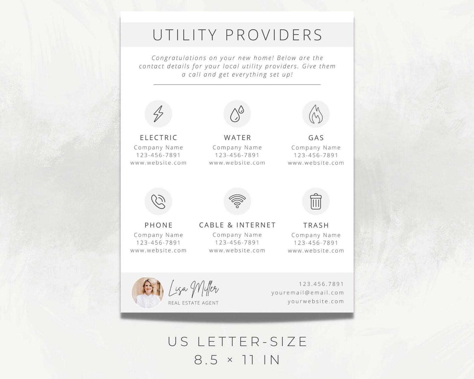 Utility Providers Flyer / Real Estate Template Canva / Utility ...