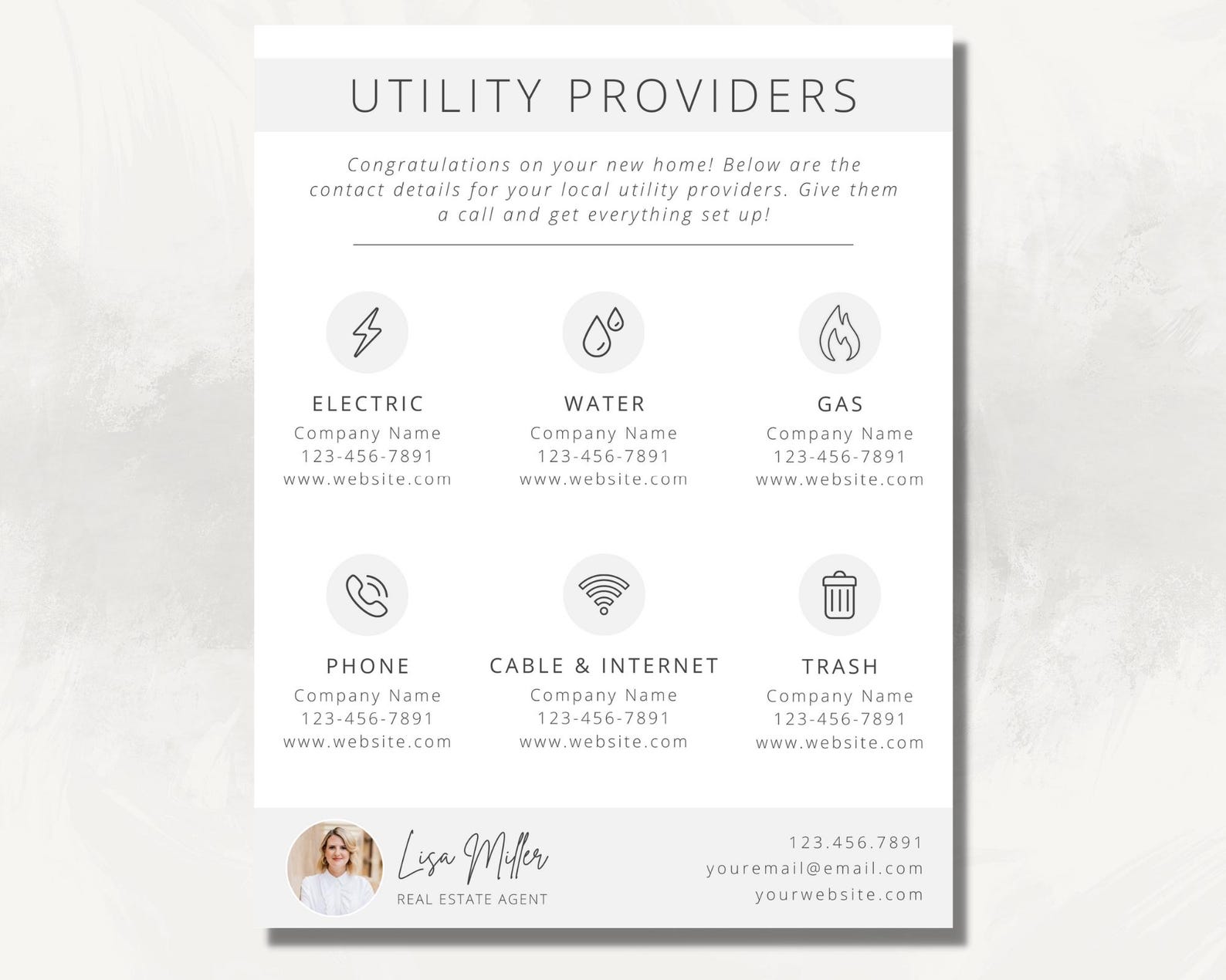 Utility Providers Flyer / Real Estate Template Canva / Utility ...
