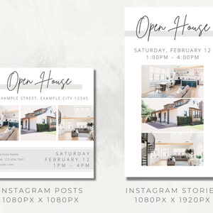20 Open House Social Media Posts & Stories / Real Estate Canva ...