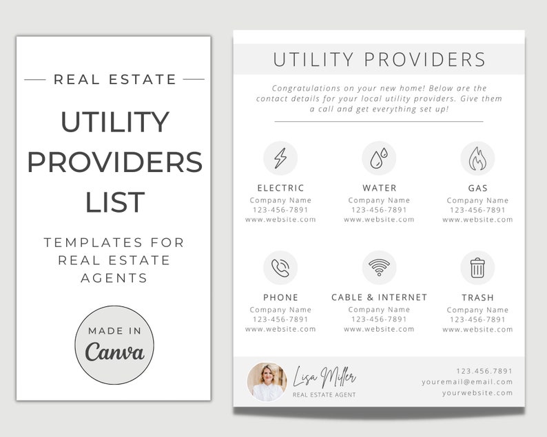 Utility Providers Flyer / Real Estate Template Canva / Utility - Etsy