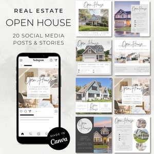 20 Open House Social Media Posts & Stories / Real Estate Canva ...