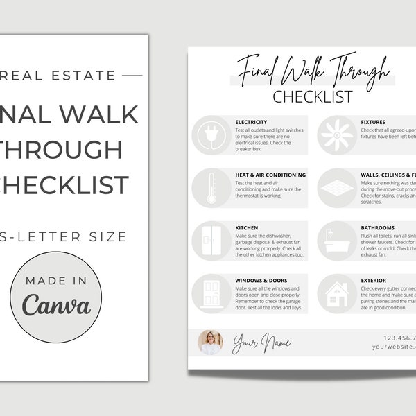 Real Estate Final Walkthrough Checklist - Etsy UK