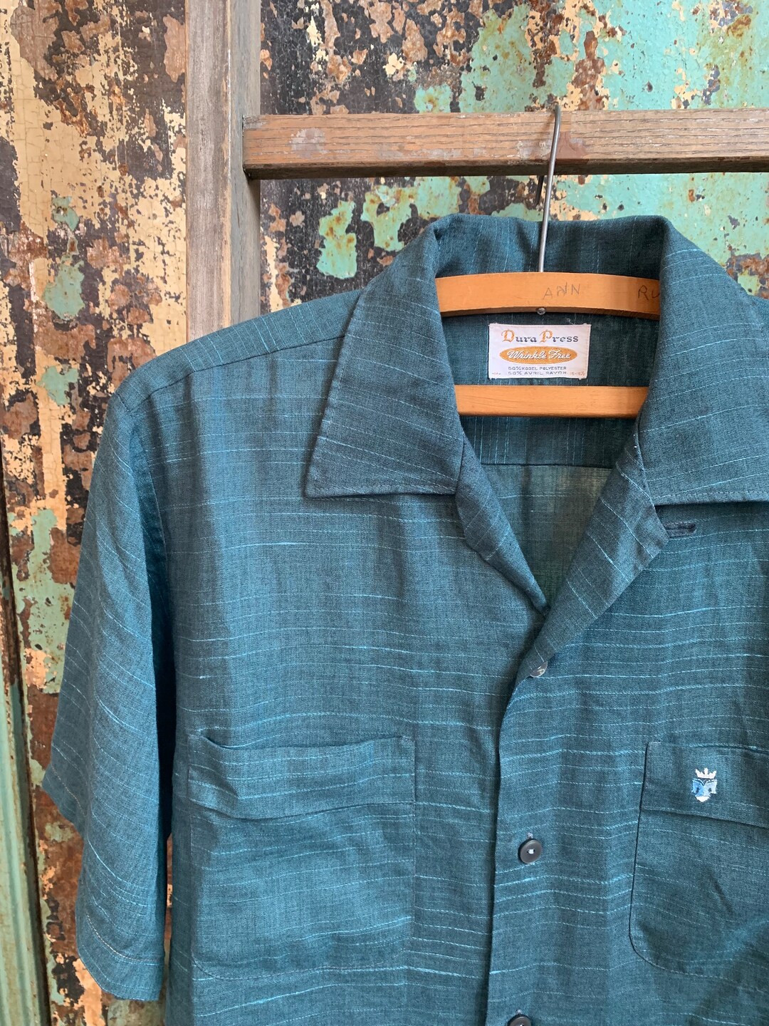 Vintage 1950s 1960s Dura Press Loop Collar Short Sleeve Shirt Large - Etsy