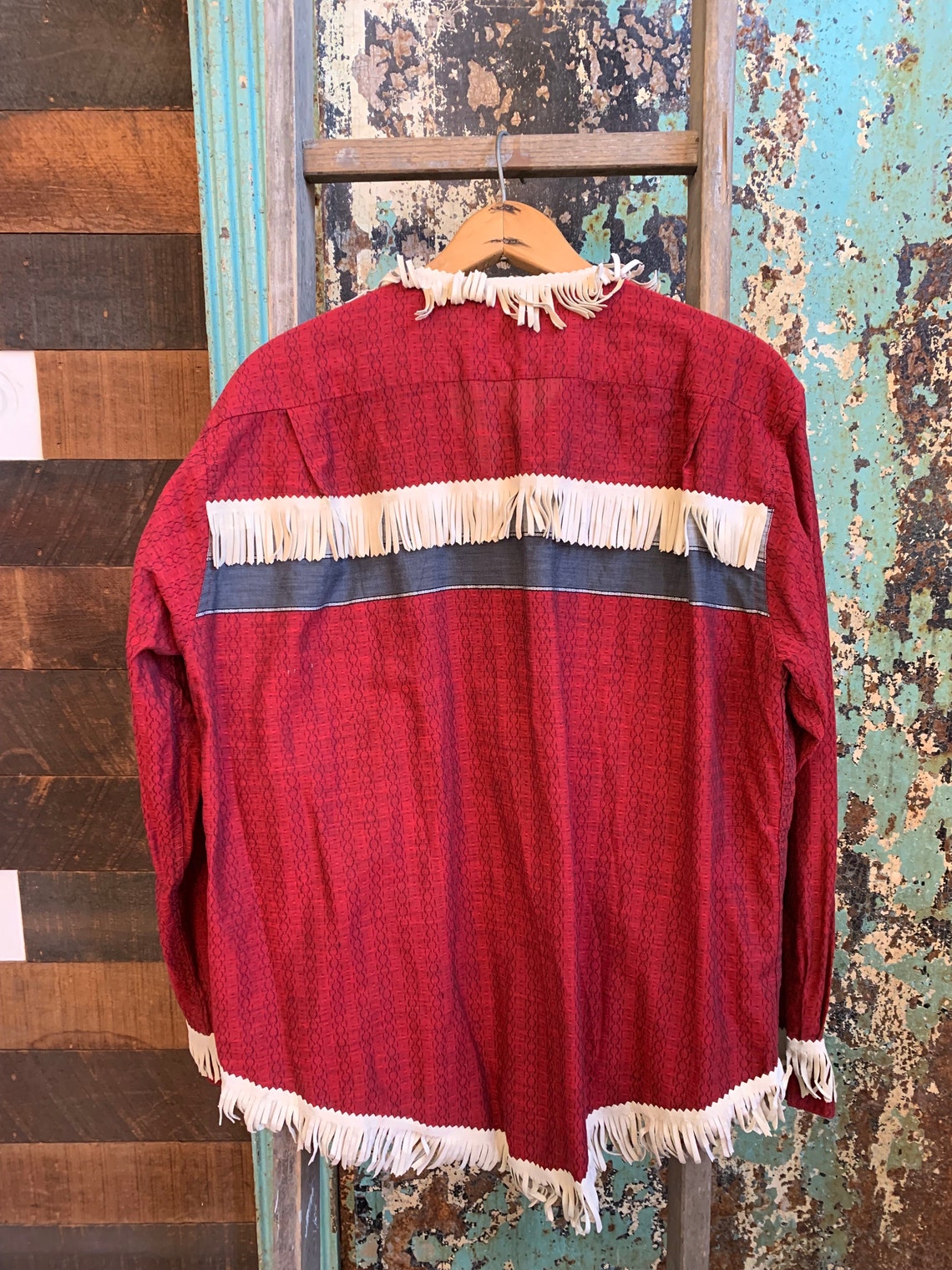 Vintage 1950s Arrow Loop Collar Custom Western Fringe Long Sleeve Shirt ...
