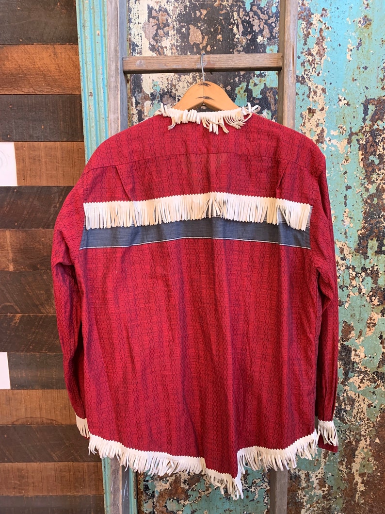 Vintage 1950s Arrow Loop Collar Custom Western Fringe Long Sleeve Shirt ...