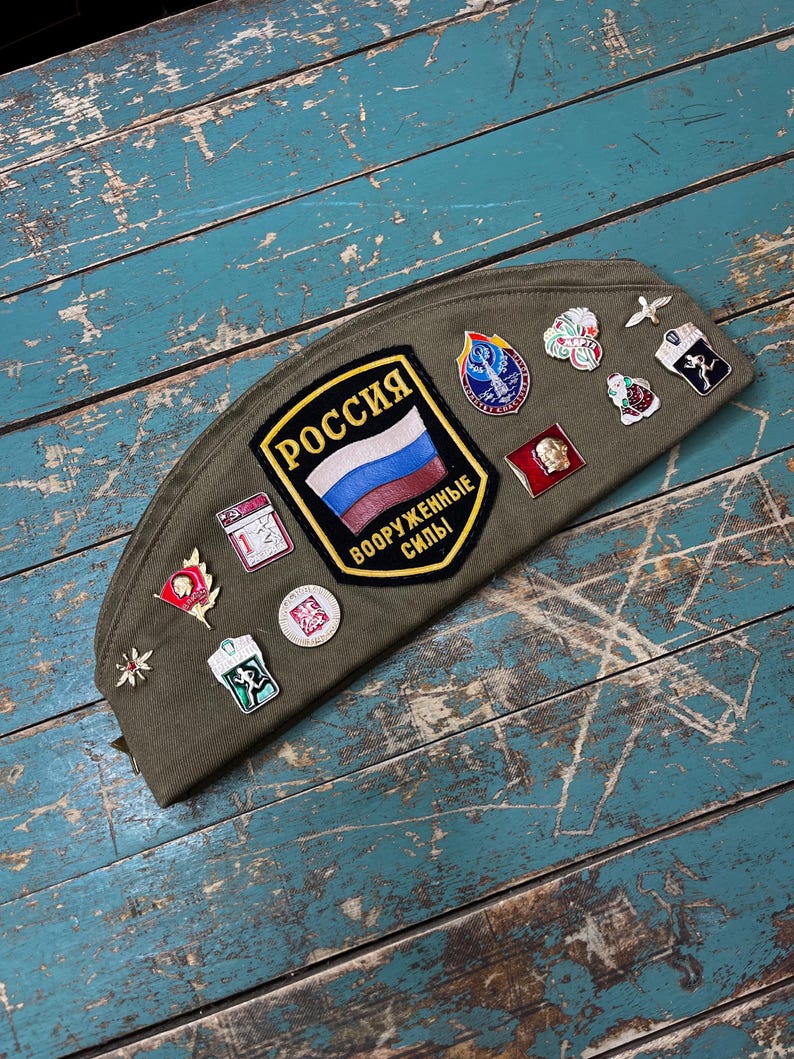 Vintage Russian Soviet USSR Pilotka Cap With Pins - Etsy