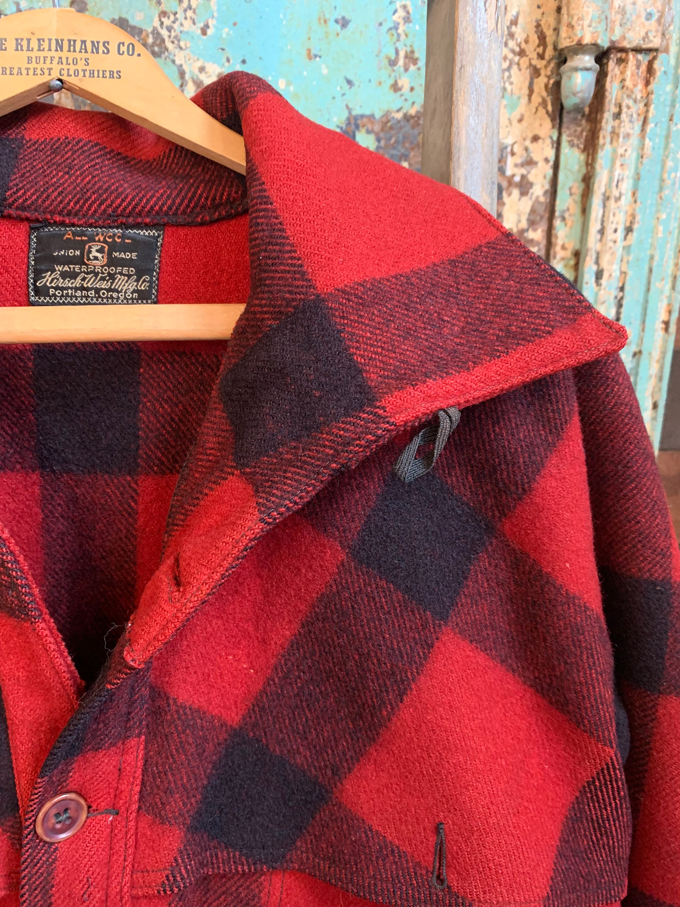 Vintage 1940s 1950s Hirsch Weis Buffalo Plaid Wool Coat XL - Etsy