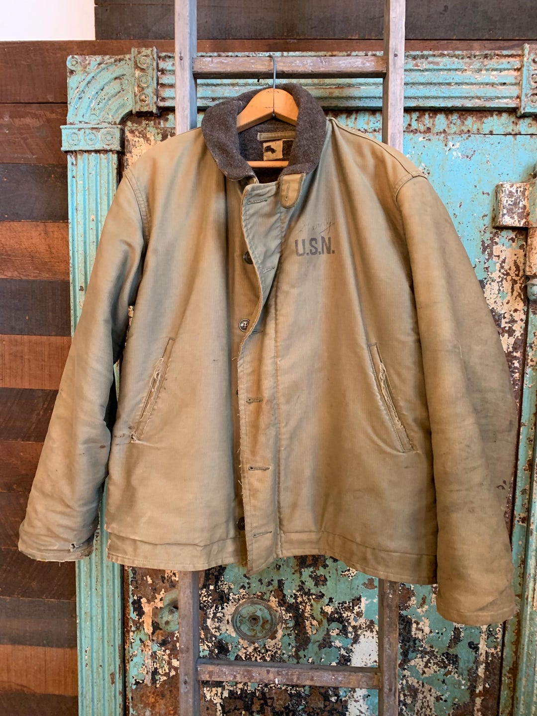 Vintage 1940s WWII US Navy N-1 Deck Jacket Xl - Etsy