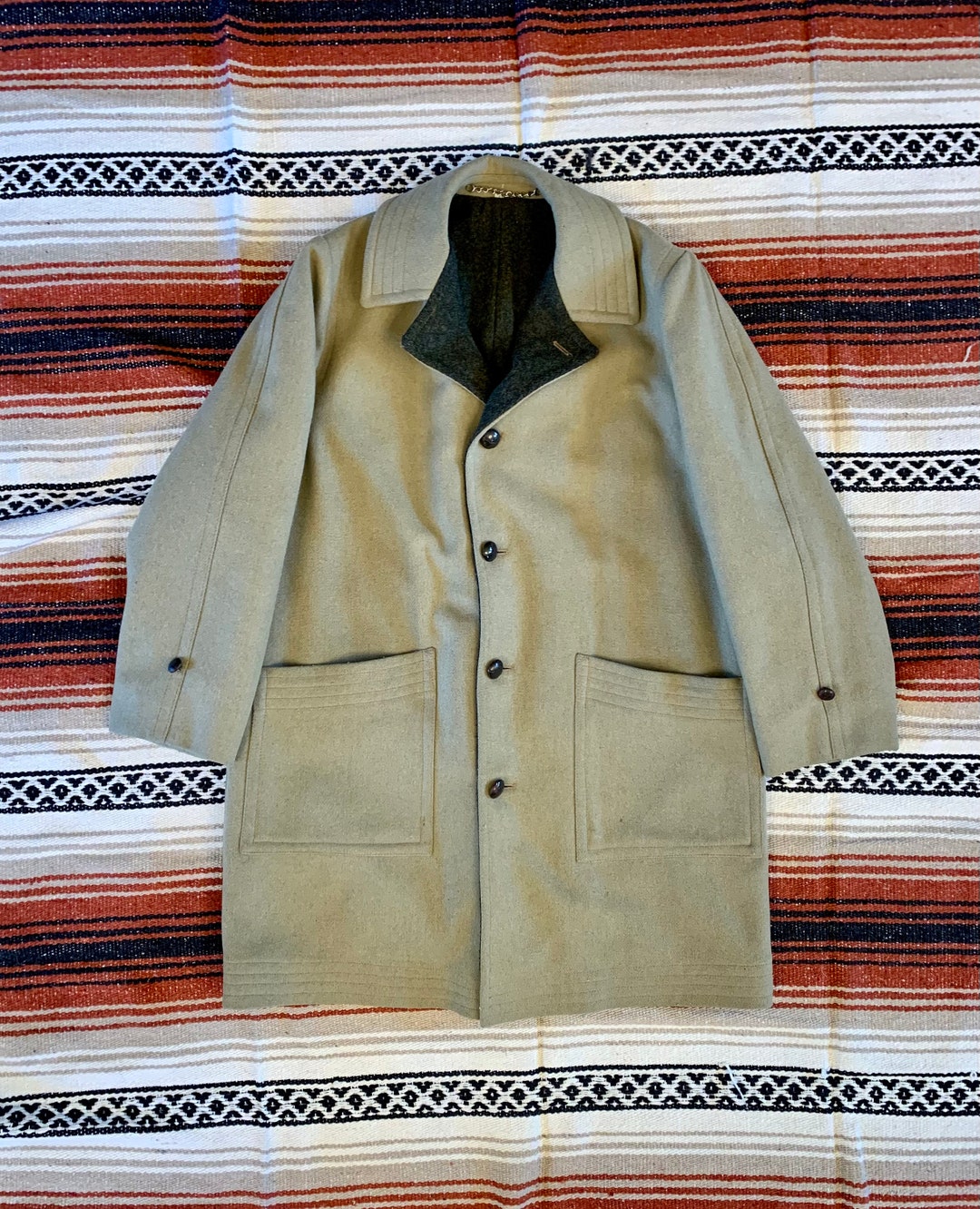Large Vintage 1950’s Great Western Wool Overcoat - Etsy