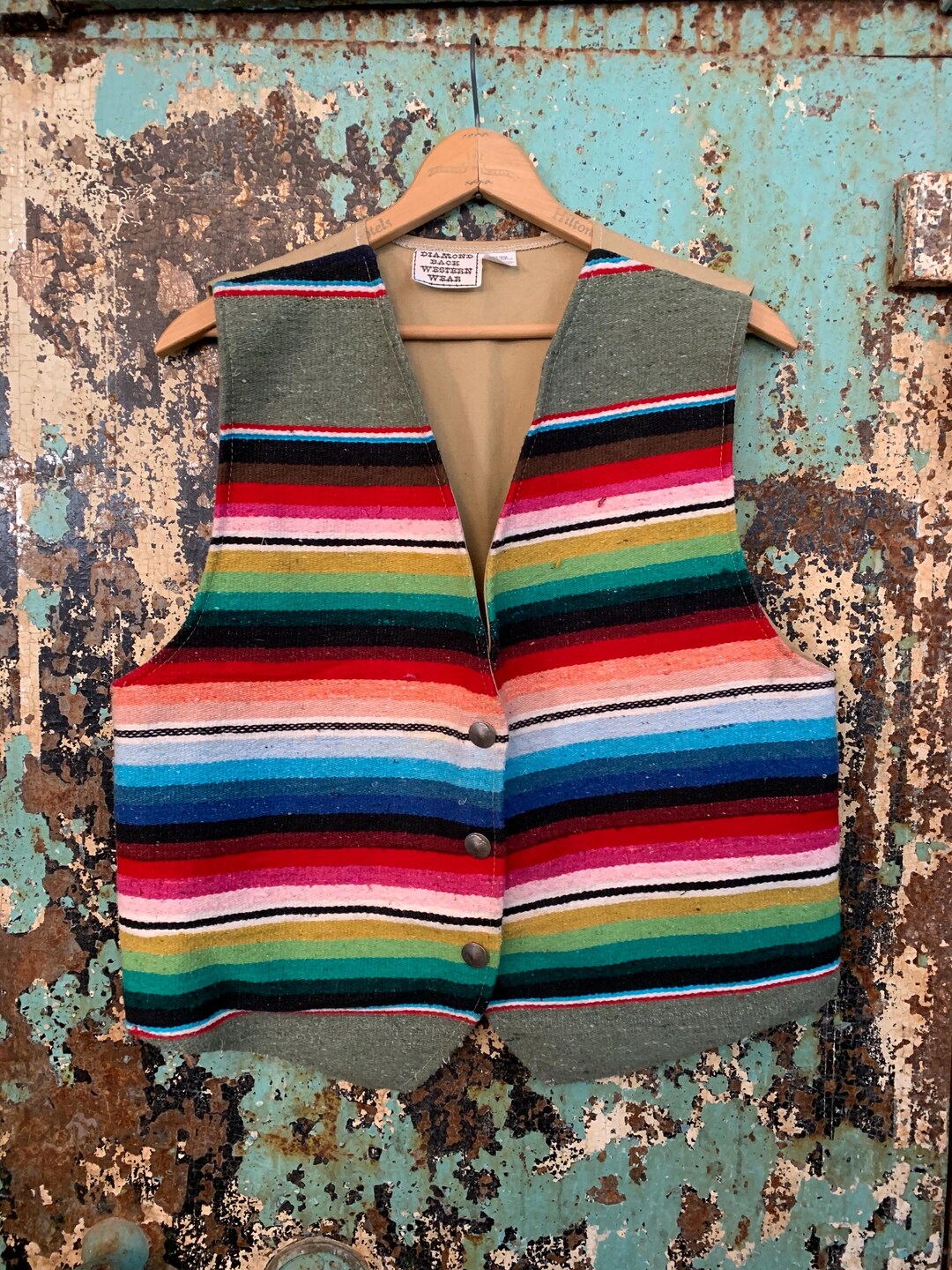 Vintage Chimayo Style Western Vest XL - Etsy