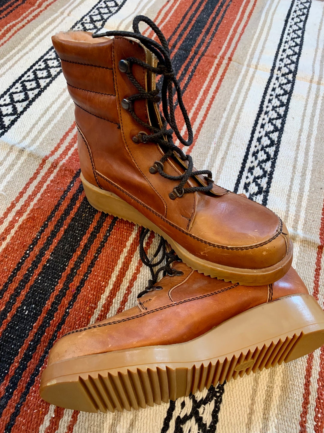 Vintage NOS Clicks Brown Romanian Leather Boots / Size 7 - Etsy