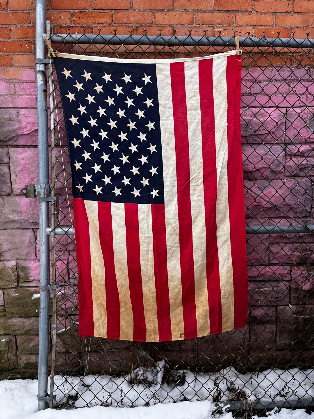 Vintage Primitive 50 Star American Flag - Etsy