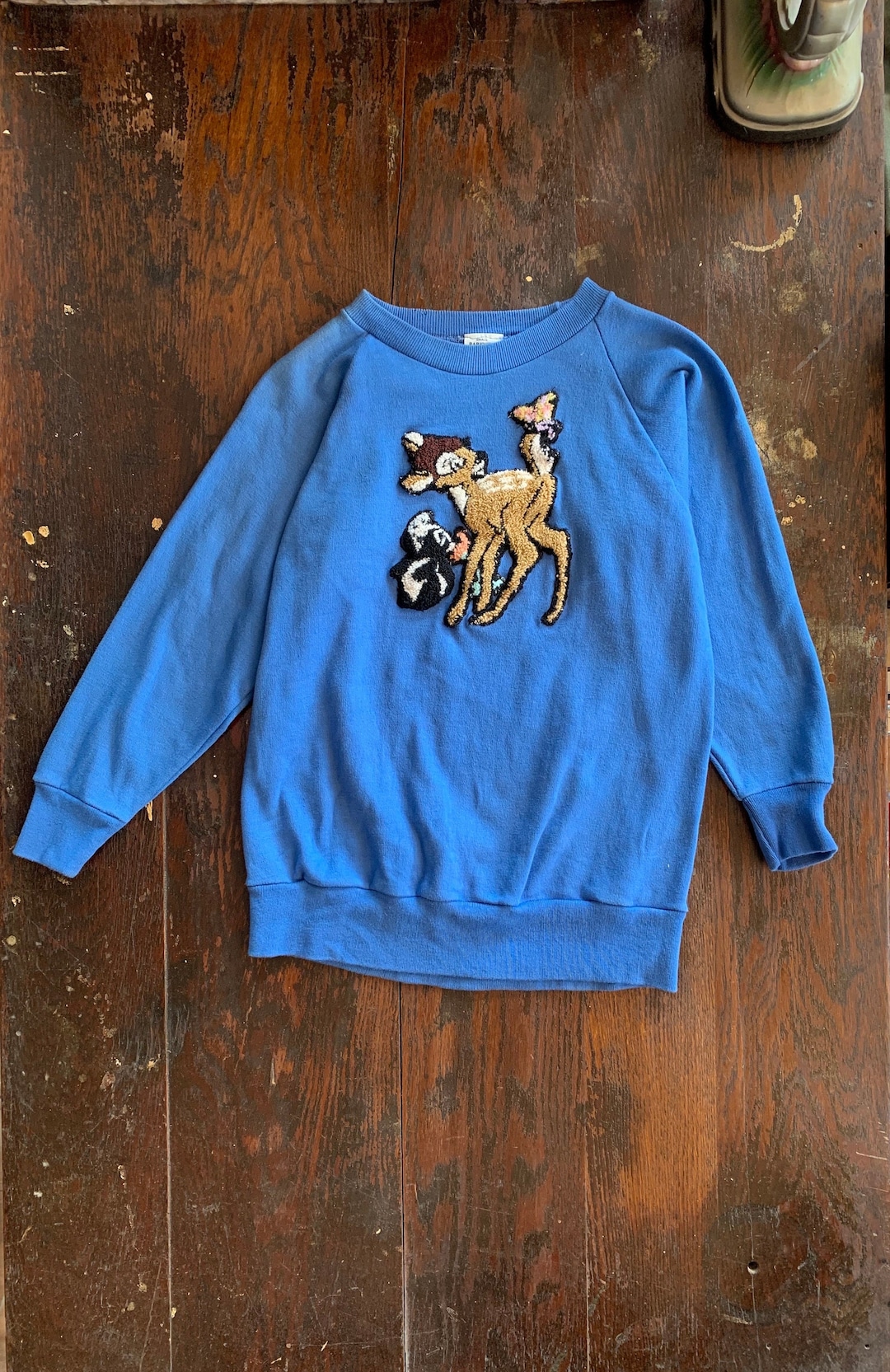 Vintage 1970s 1980s Bambi Chain Stitch Embroidered Sweatshirt Small - Etsy