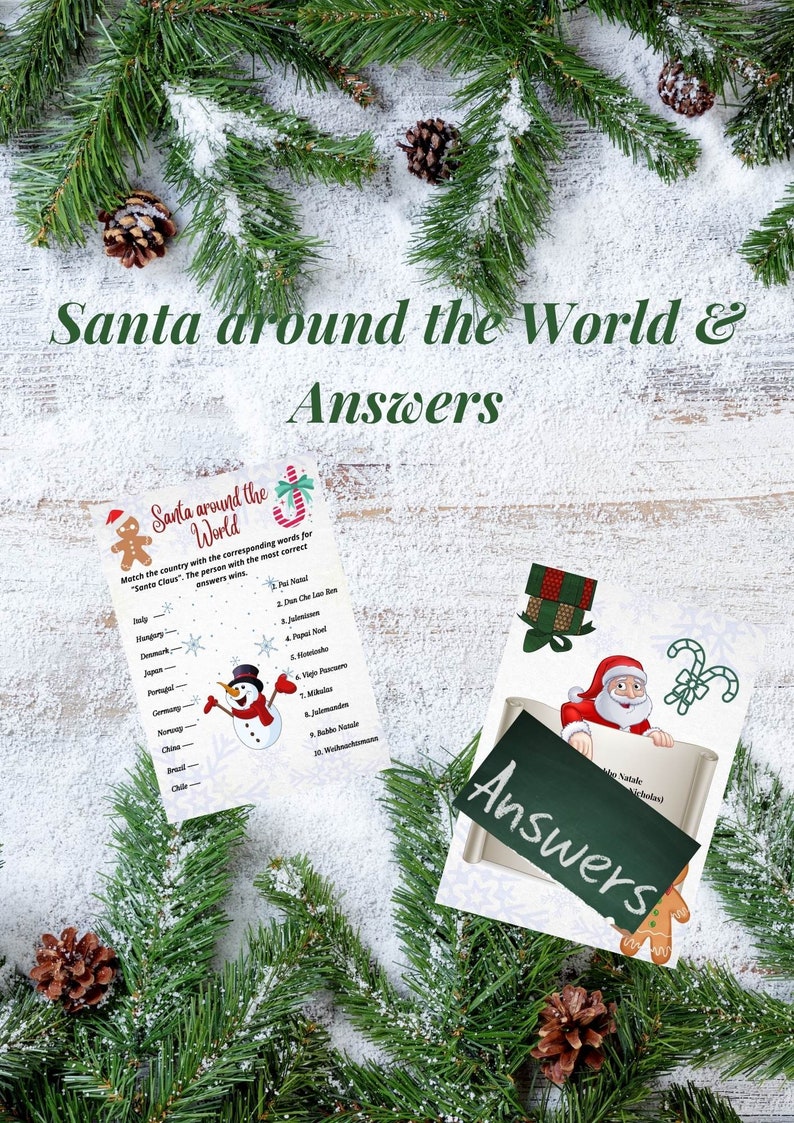 Santa Around the World - Printable Game | Christmas Family Game ...