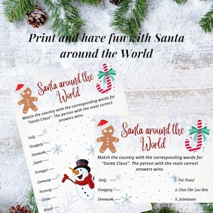 Santa Around the World - Printable Game | Christmas Family Game ...