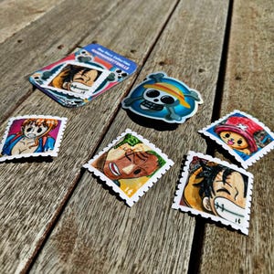 One Piece Straw Hat Crew Sticker Pack Holographic Vinyl Sticker Monkey ...