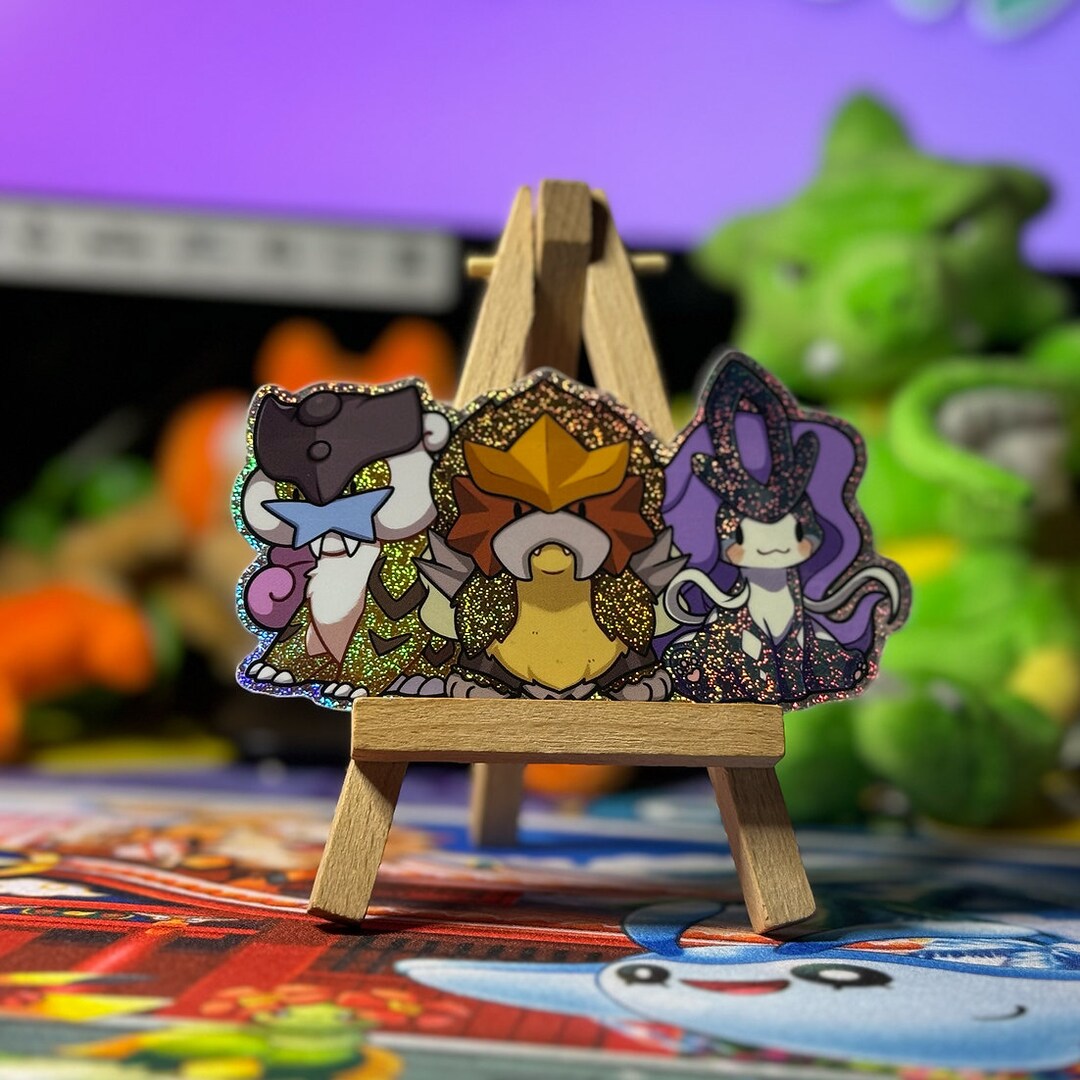 Pokesticker: Premium Glitter Raikou, Entei & Suicune Extra Large ...