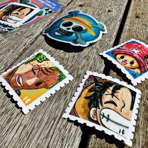 One Piece Straw Hat Crew Sticker Pack Holographic Vinyl Sticker Monkey ...