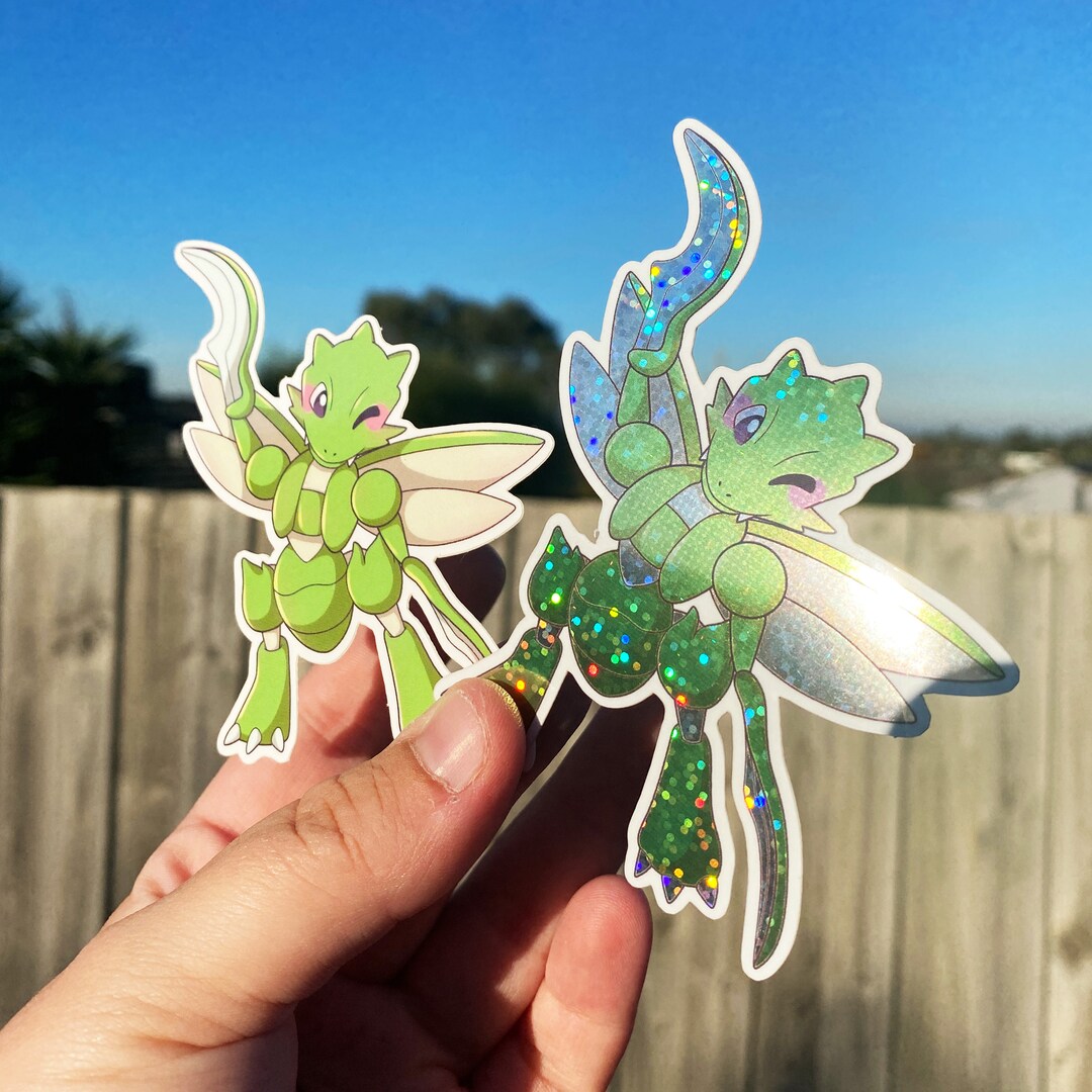 Scyther Pokemon Vinyl, Glitter or Clear Vinyl Sticker 1pc - Etsy