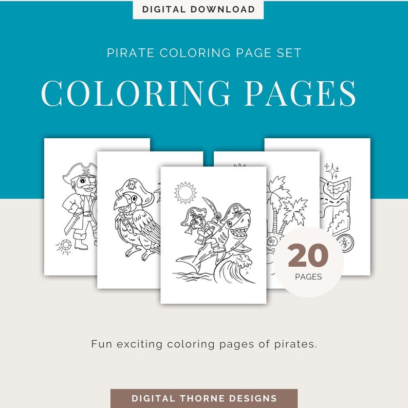 Pirate Coloring Pages - Etsy