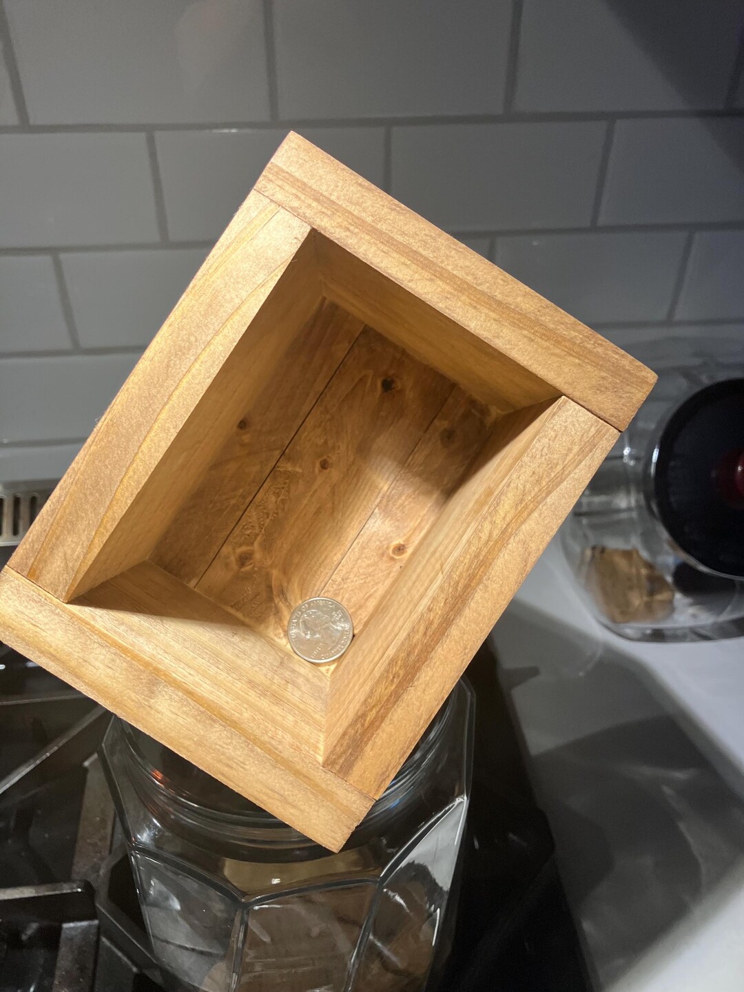 Special Walnut Stained Wooden Box, Rustic Wood Box, Handmade Wood Box ...