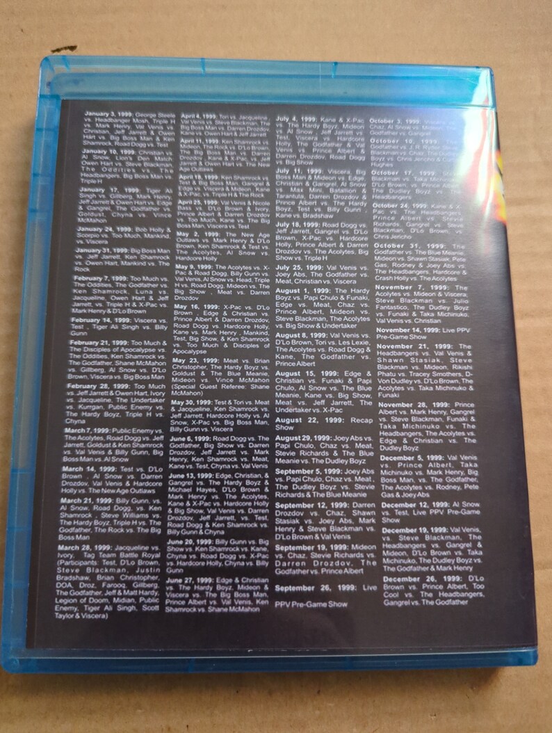 WWF Sunday Night Heat 1999 4 Disc TV Set Pro Wrestling Blu-ray - Etsy